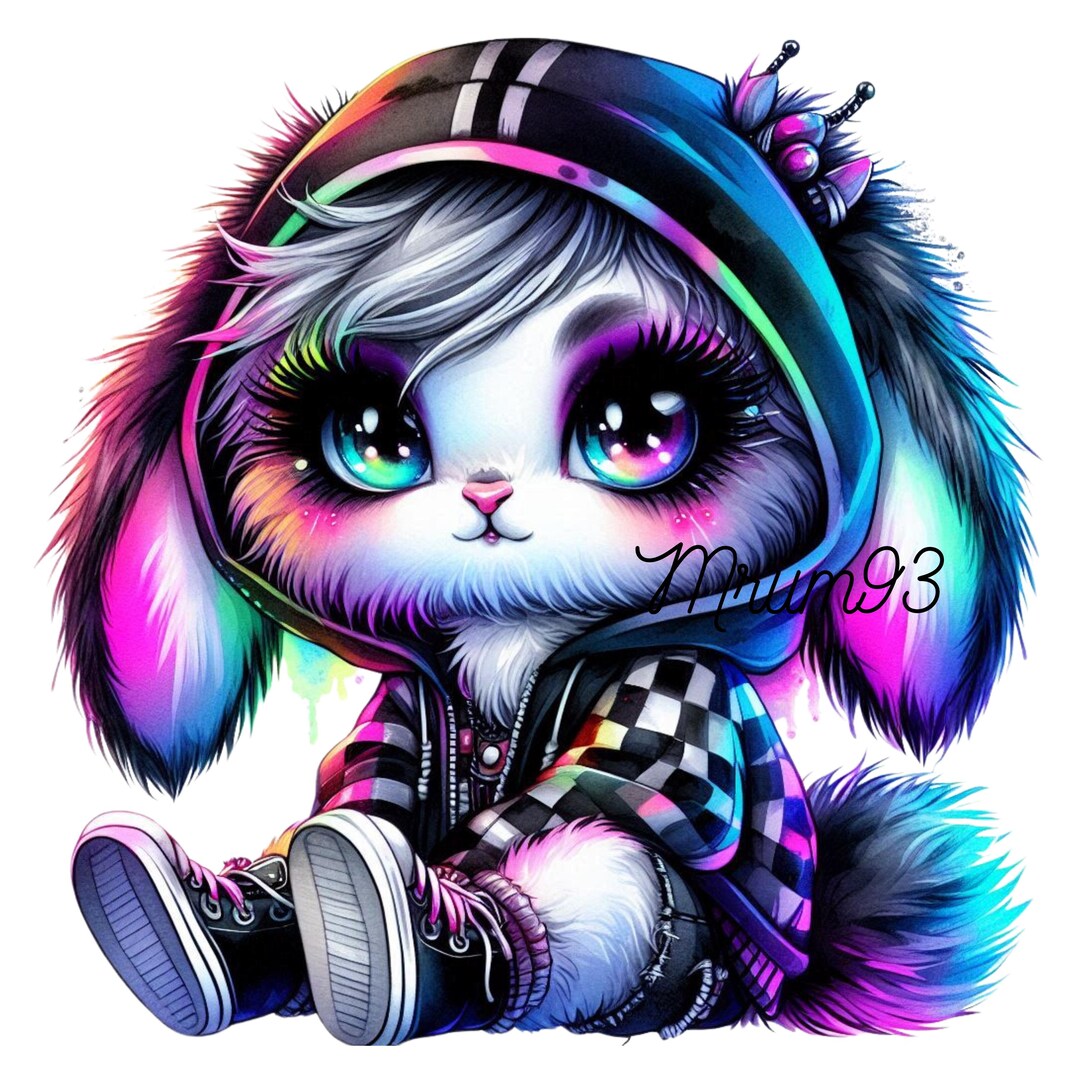 Emo Gothic Animals PNG Digital Download Clipart, Dark Aesthetic Clip ...