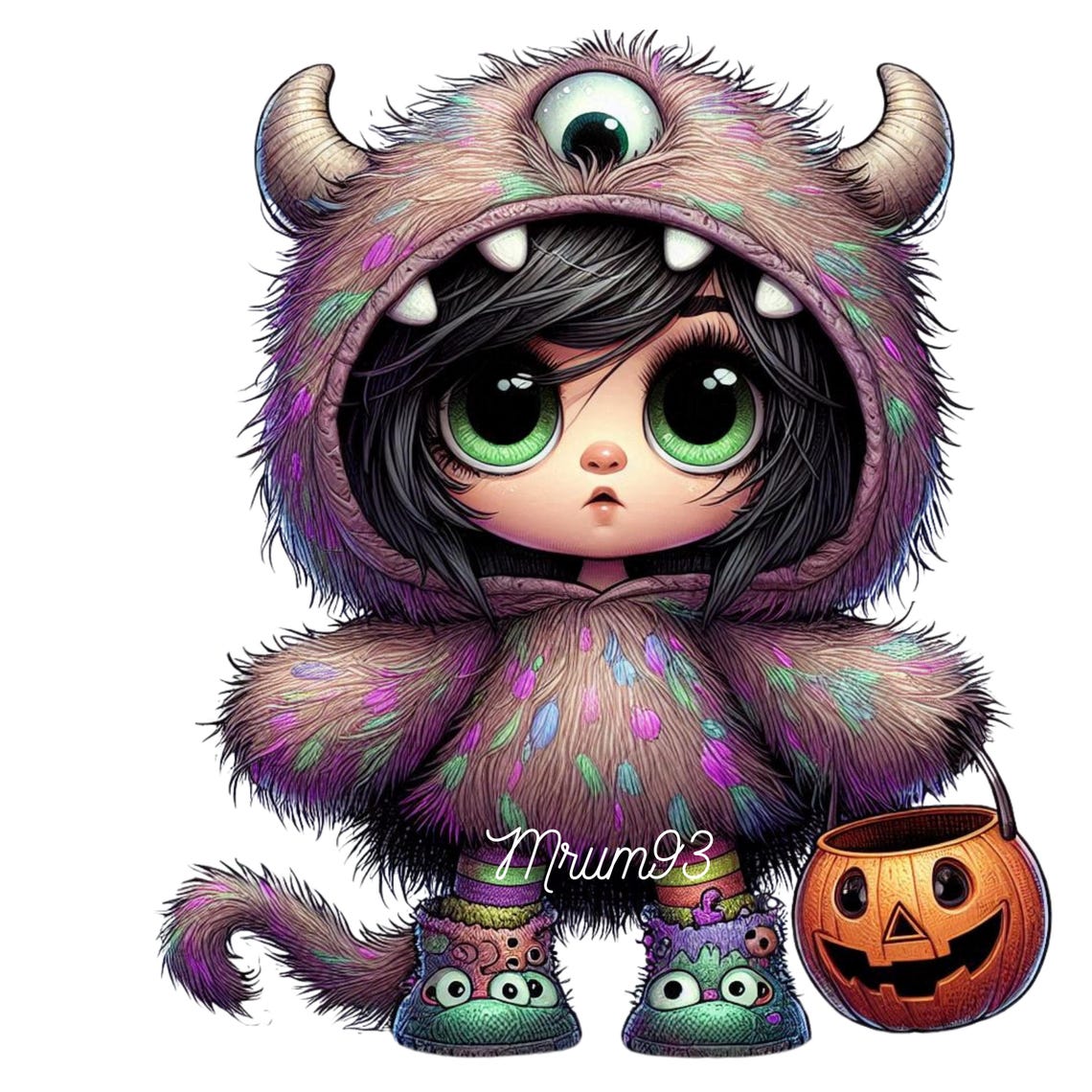 Halloween Monster Clipart PNG, Cute Halloween Character, Digital ...