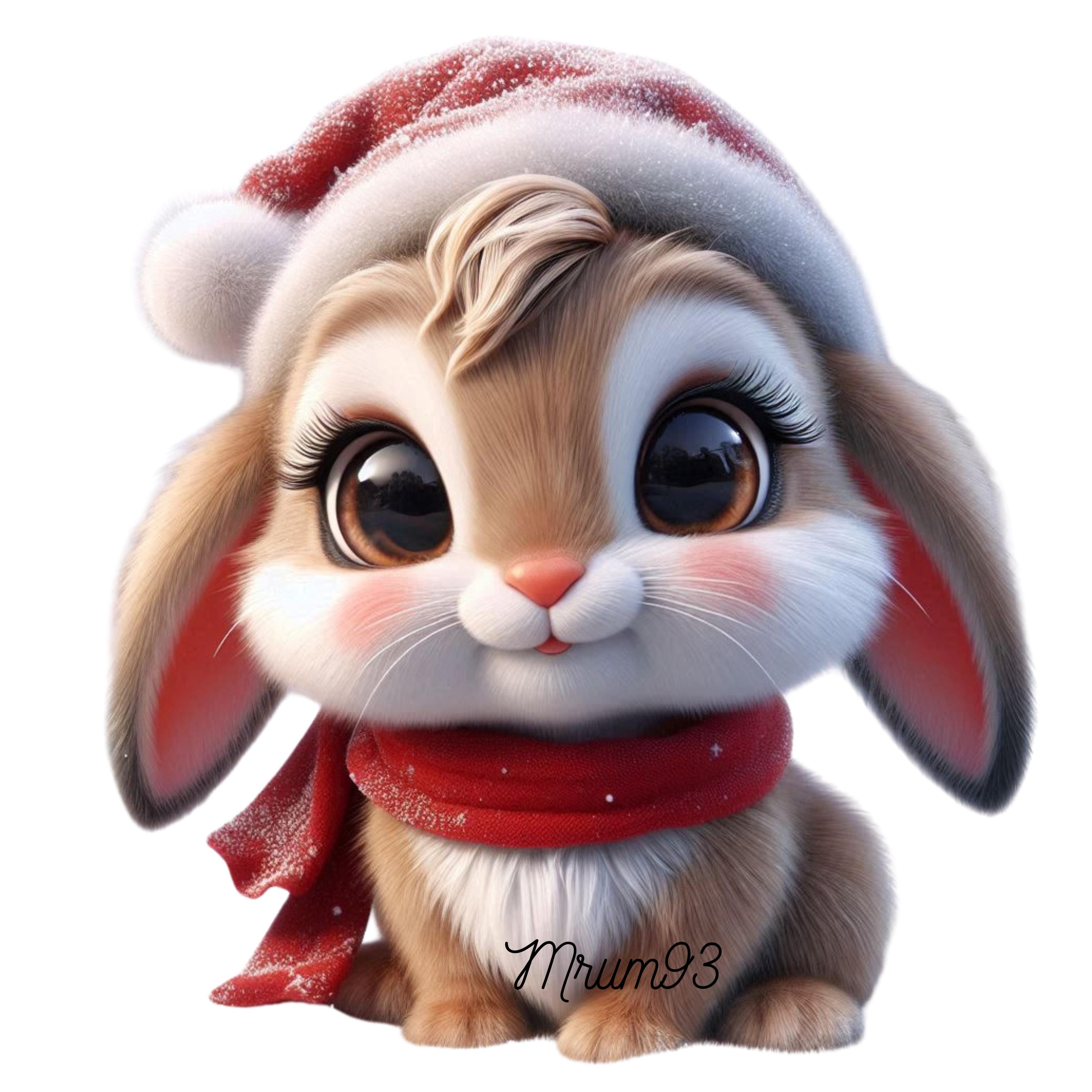 Adorable Christmas Animals Clipart, Png Holiday Graphics, Cute Festive ...