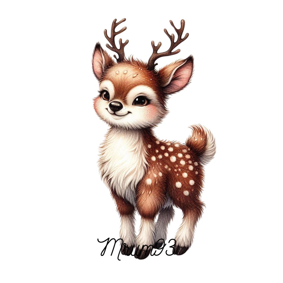 Christmas Cute Deer PNG Clipart, Holiday Digital Art, Festive Reindeer ...