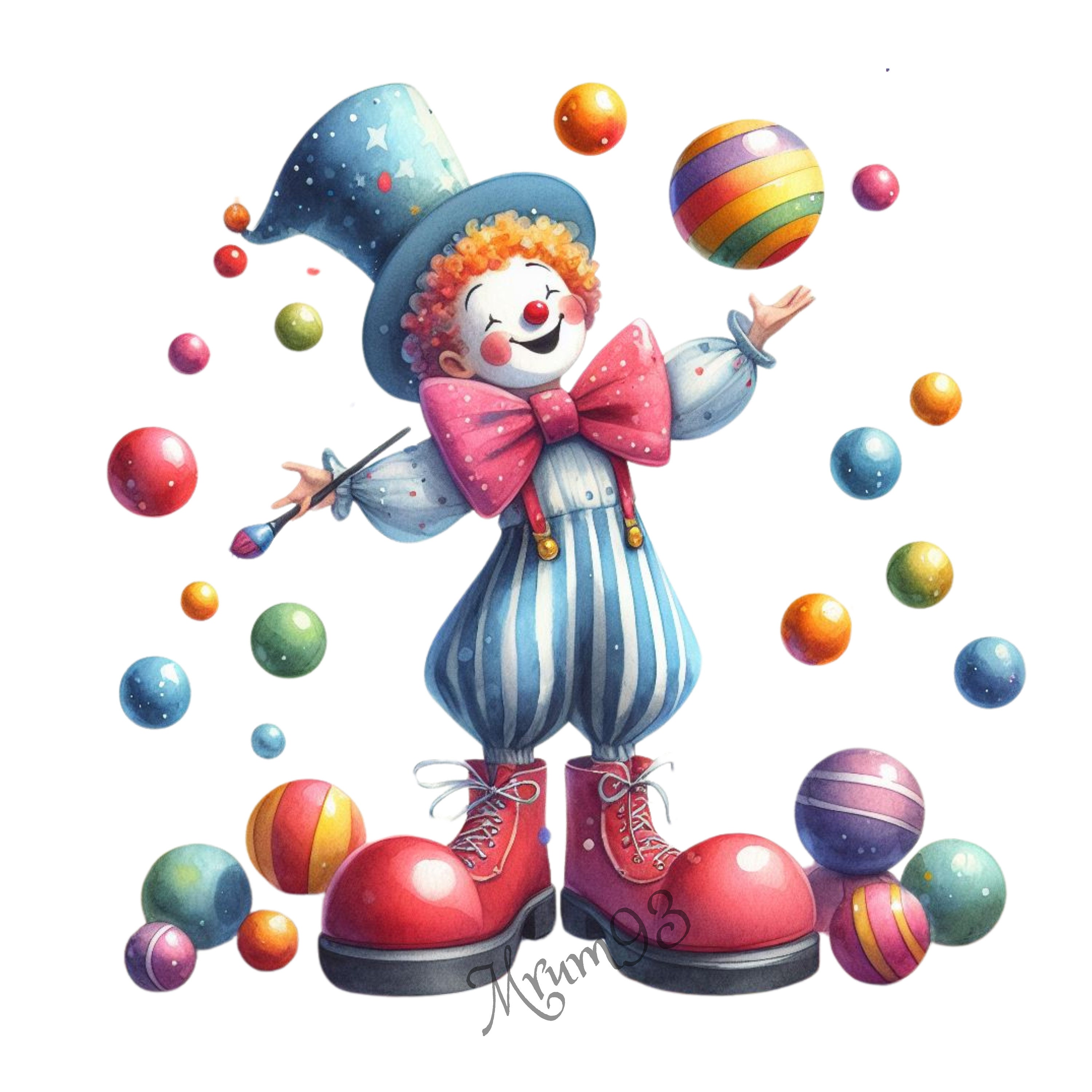 Cute Clown Clipart , Adorable Cute Clown Clipart Instant Download High ...