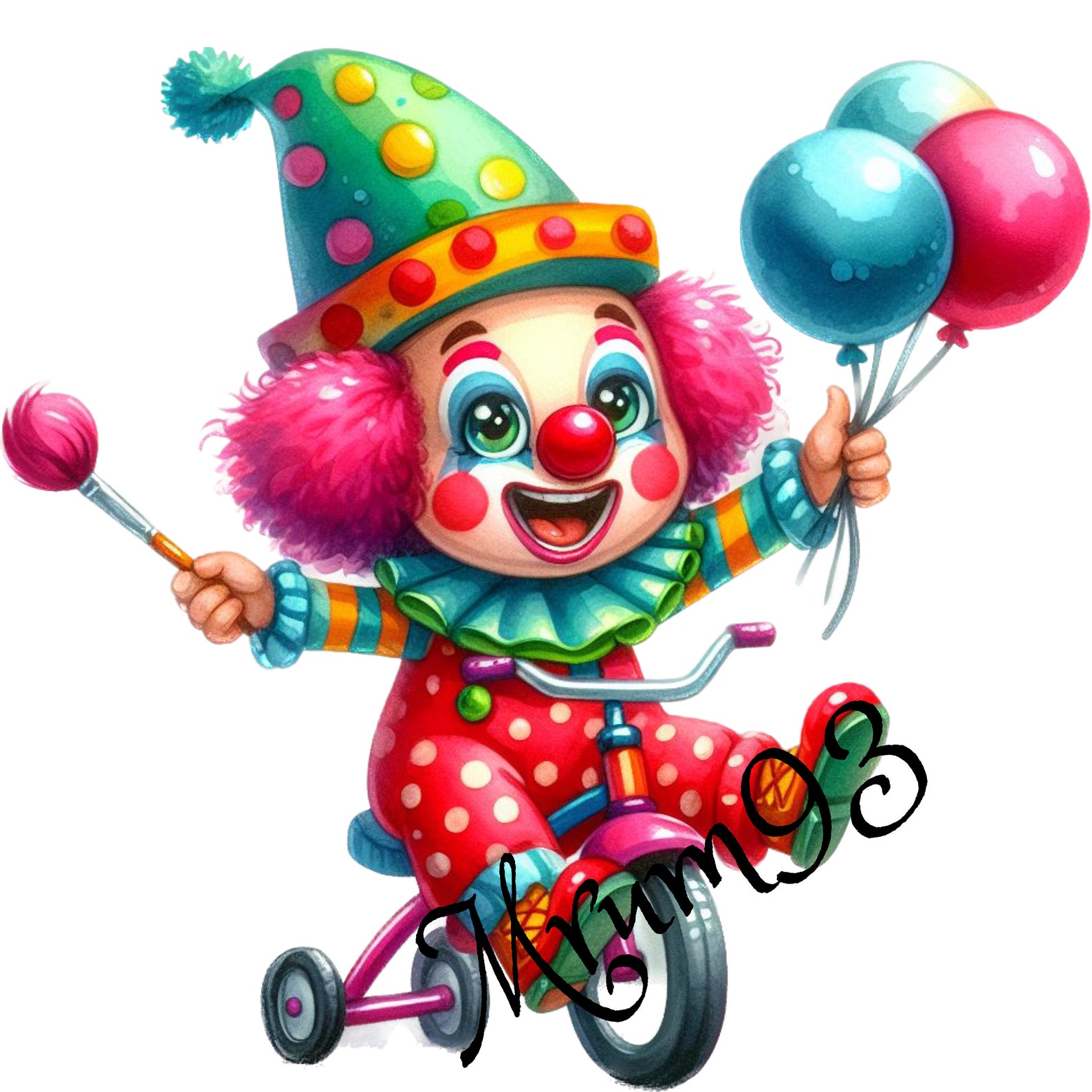 Cute Clown Clipart , Adorable Cute Clown Clipart Instant Download High ...