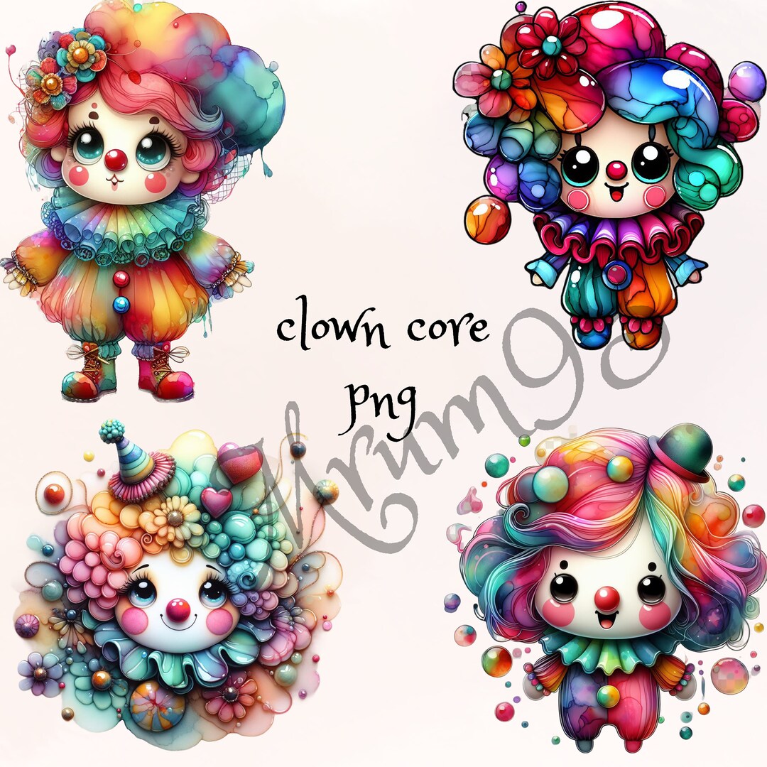 Cute Clown Clipart , Adorable Cute Clown Clipart Instant Download High ...