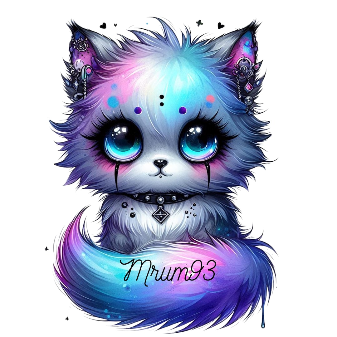 Emo Gothic Animals PNG Digital Download Clipart, Dark Aesthetic Clip ...