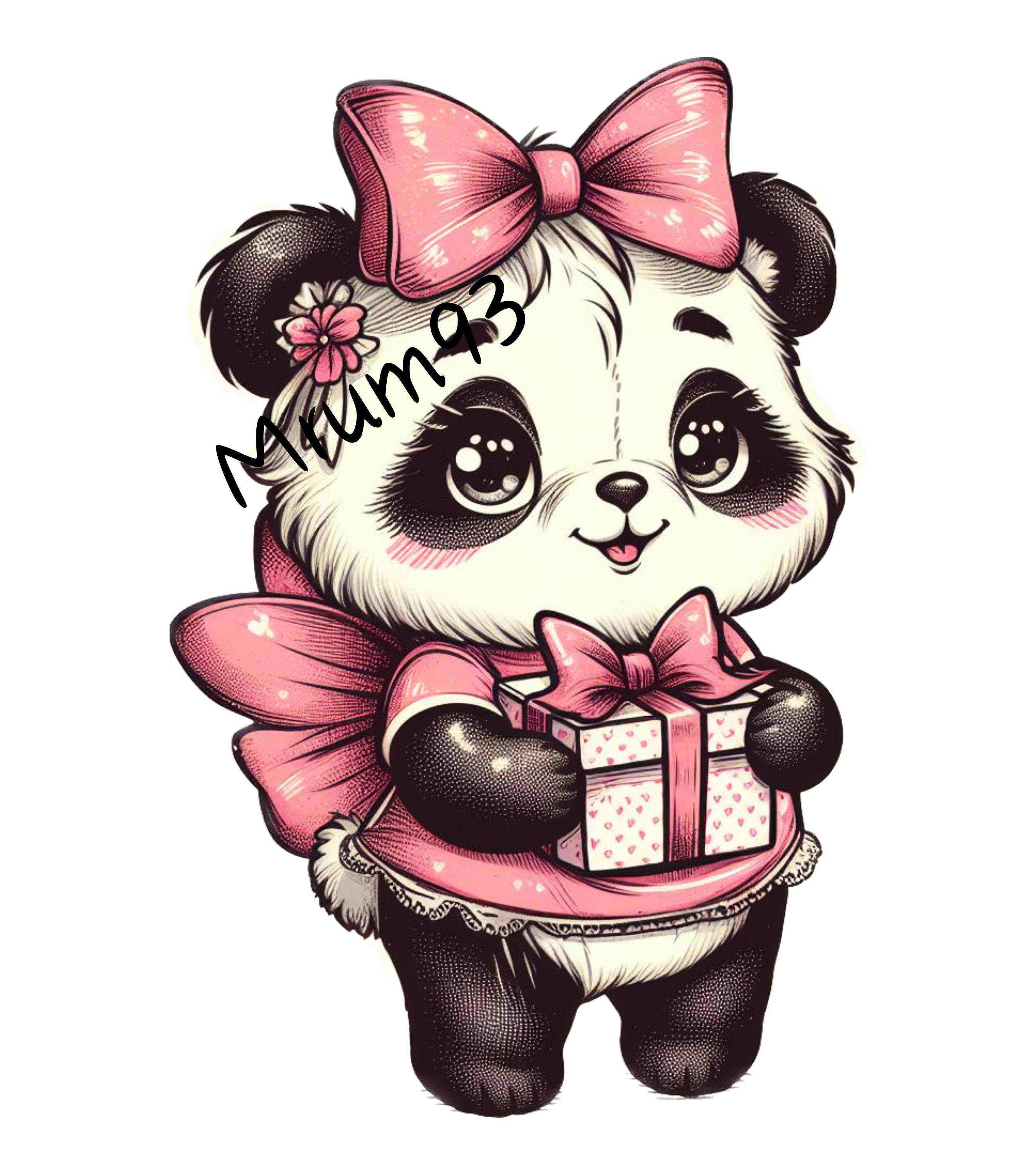 Panda PNG - Adorable Valentine's Panda Bear Digital Clipart, Perfect ...
