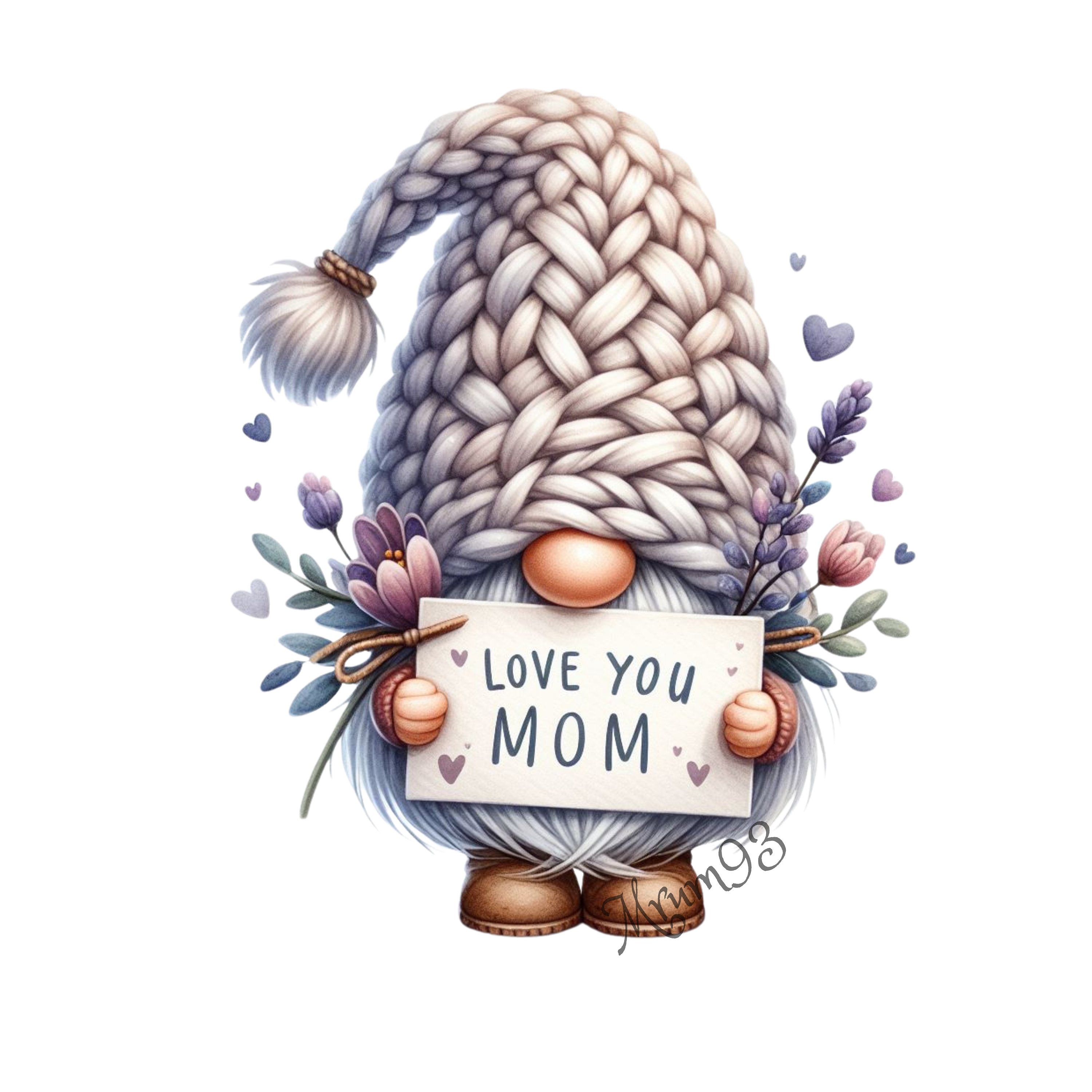 Mothers Day Gnome Clipart , Cute Digital File , Floral Gnomes, Mothers ...