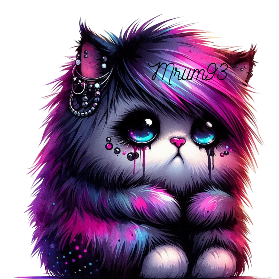 Emo Gothic Animals PNG Digital Download Clipart, Dark Aesthetic Clip ...