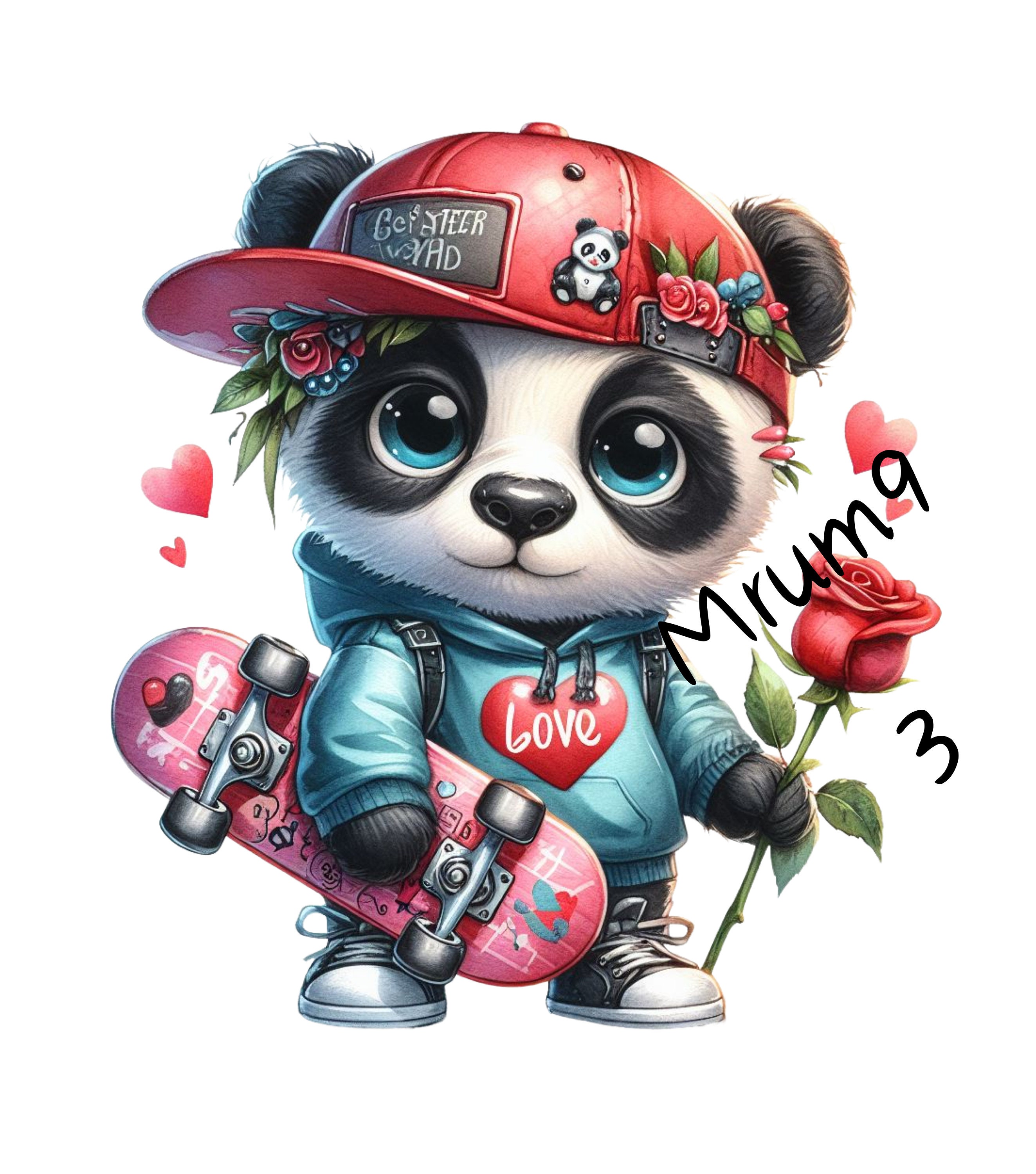 Panda PNG - Adorable Valentine's Panda Bear Digital Clipart, Perfect ...