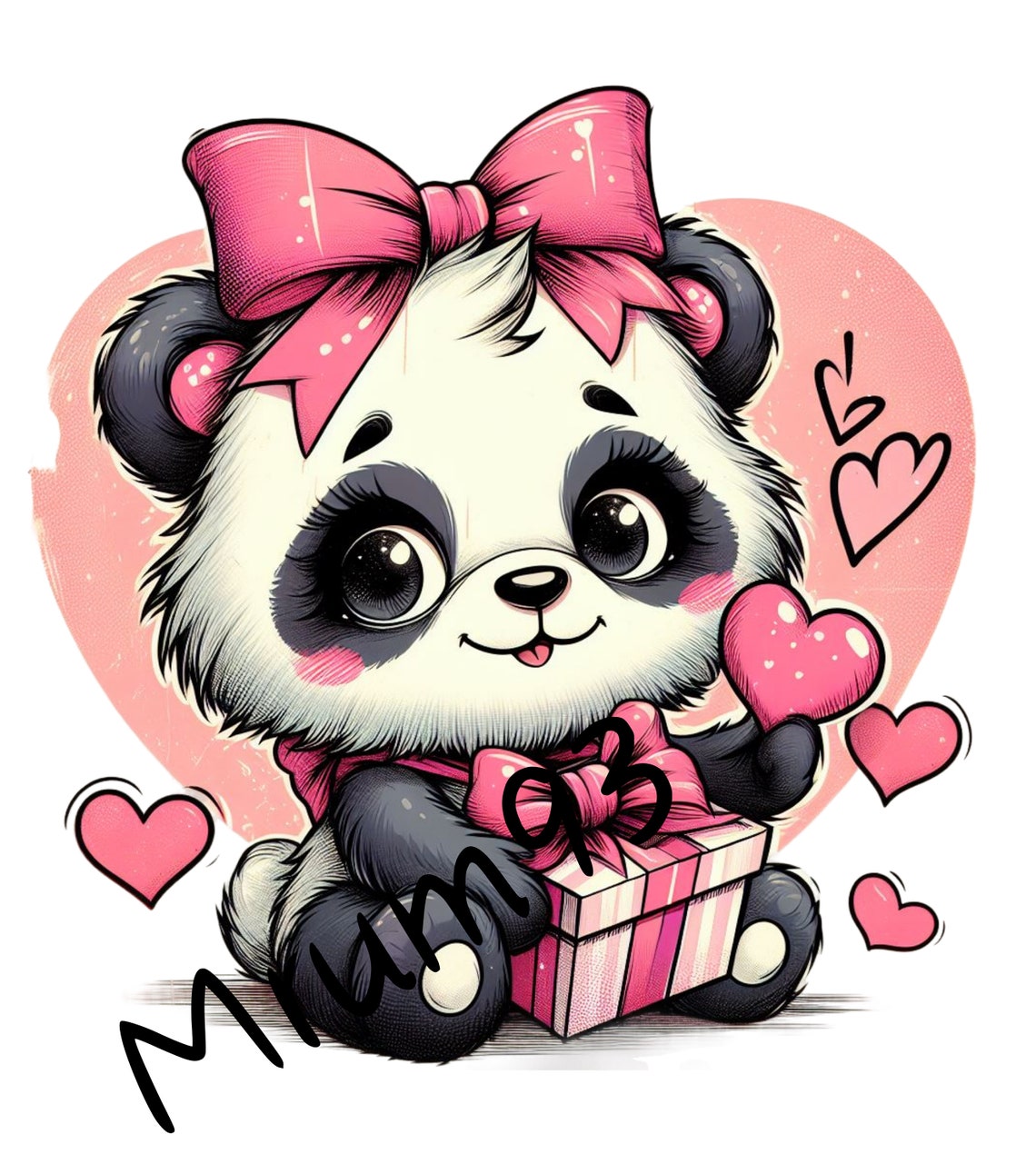 Panda PNG - Adorable Valentine's Panda Bear Digital Clipart, Perfect ...