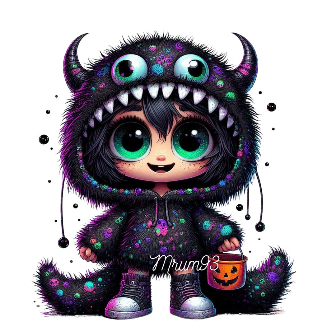 Halloween Monster Clipart PNG, Cute Halloween Character, Digital ...
