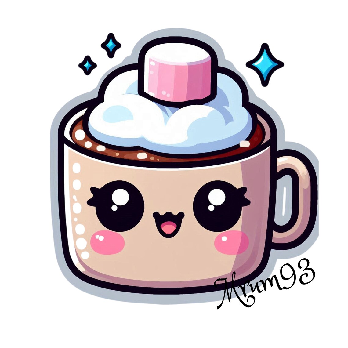 Kawaii Coffee Cup Clipart Sticker Style, Cute Coffee Cup Art ...
