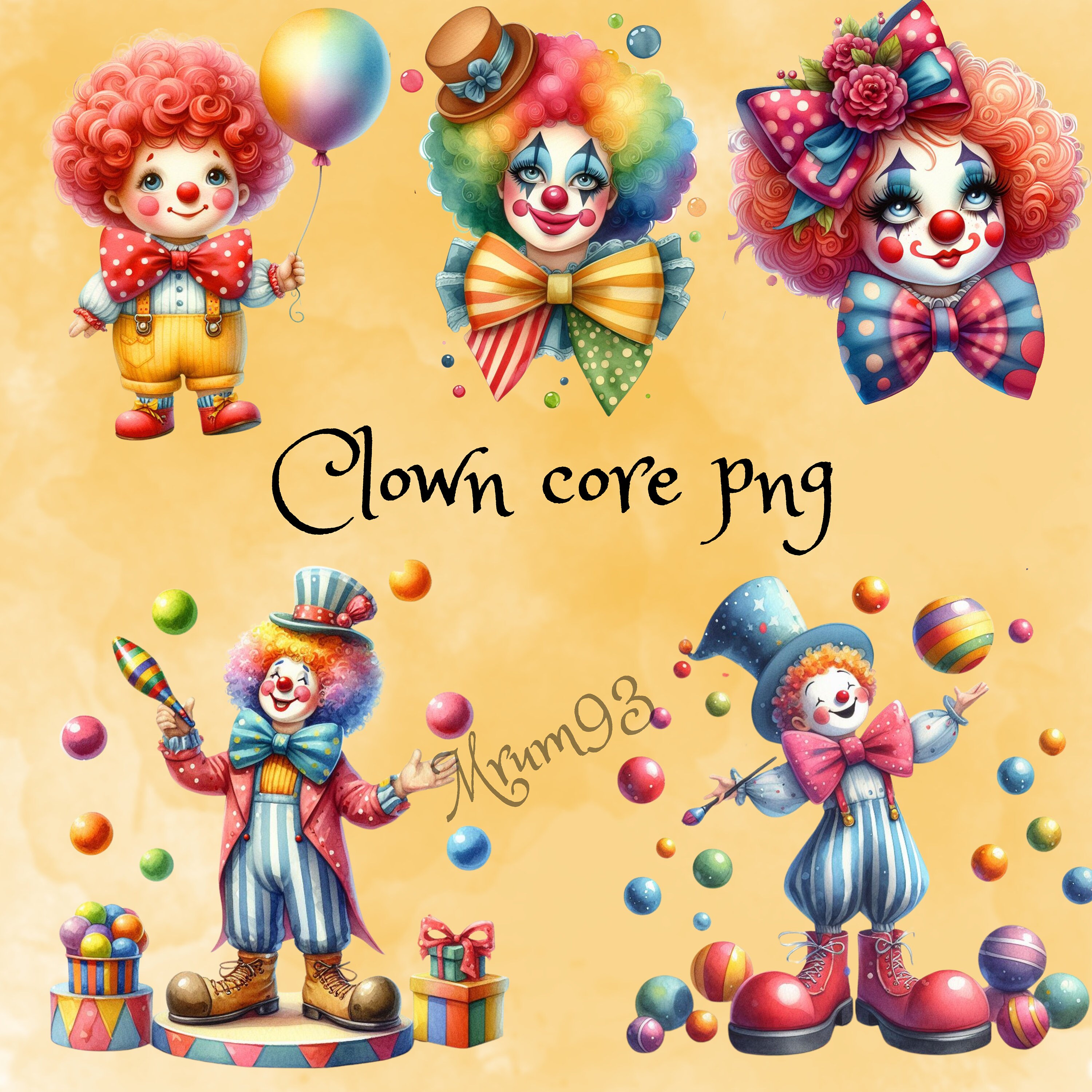 Cute Clown Clipart , Clown Clipart Bundle, Prontable File , Little ...