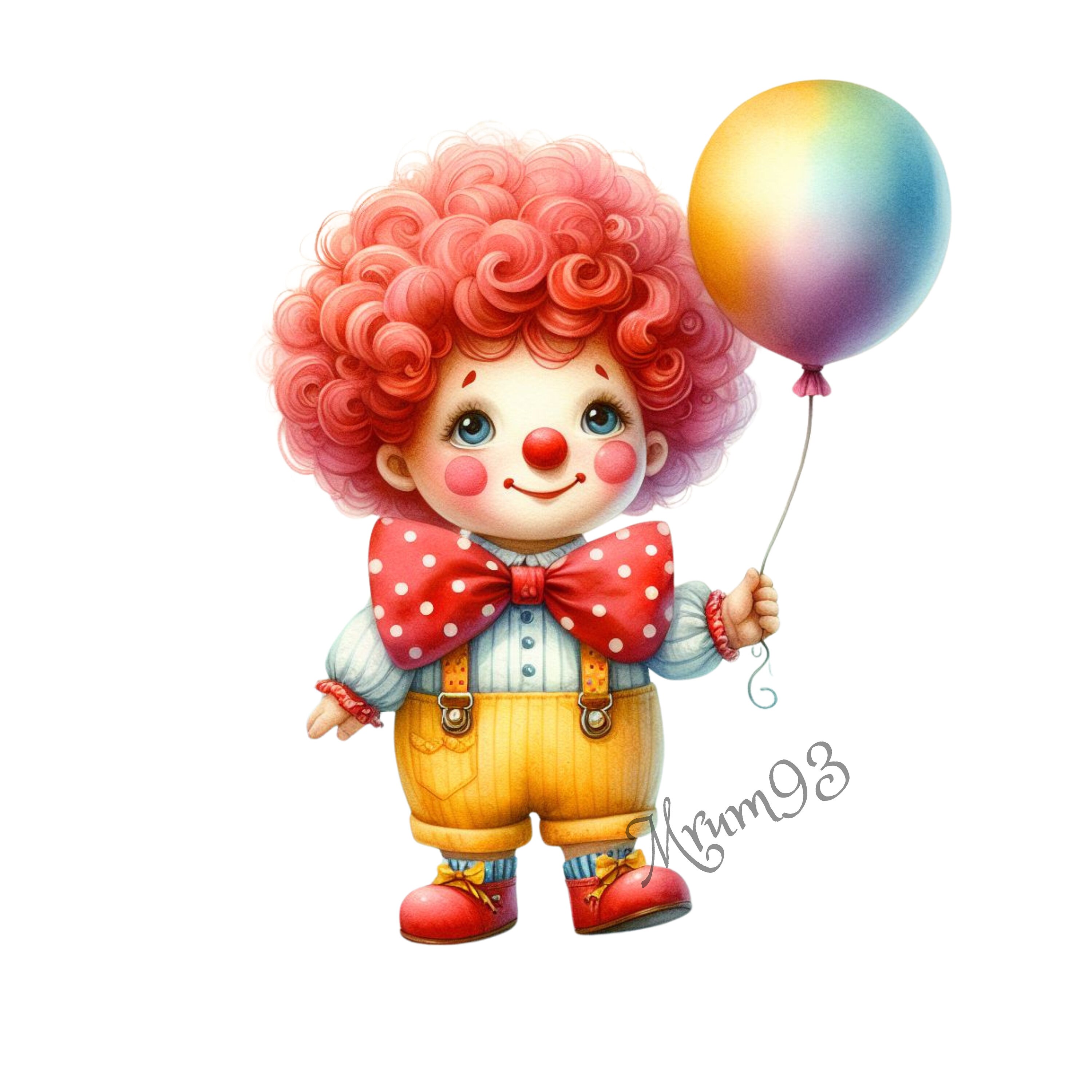 Cute Clown Clipart , Adorable Cute Clown Clipart Instant Download High ...