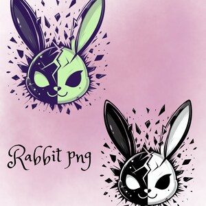 Shattered Bunny Png Design for T-shirt Designs, Dtf Designs and ...