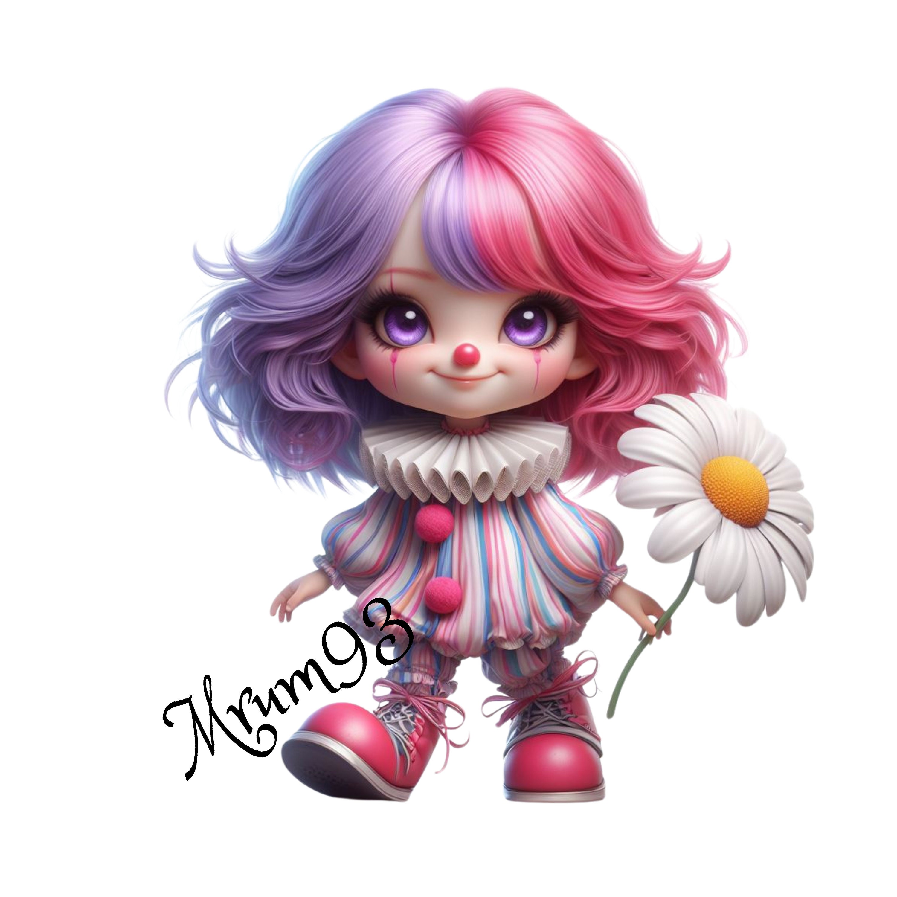 Cute Clown Clipart , Adorable Cute Clown Clipart Instant Download High ...