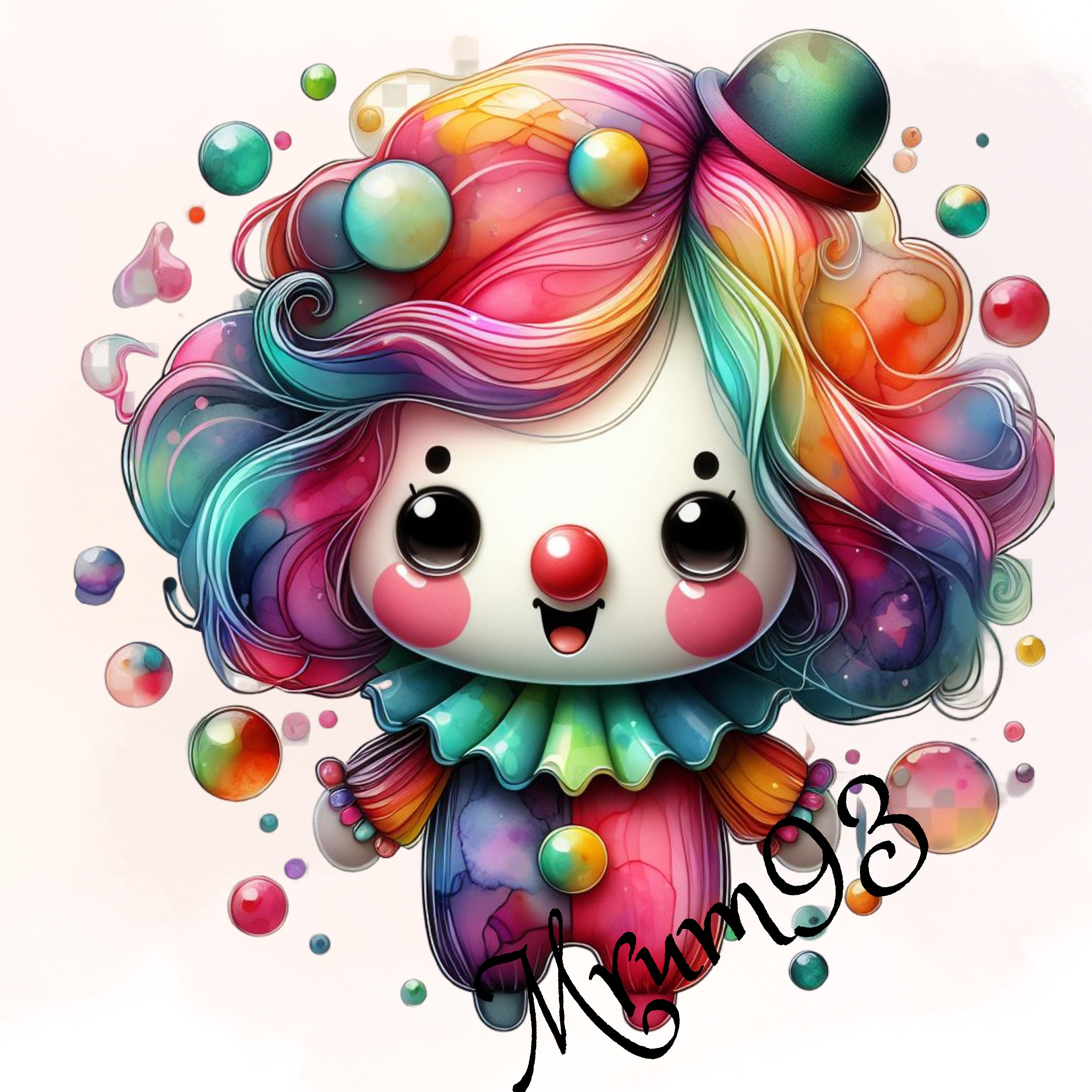 Cute Clown Clipart , Adorable Cute Clown Clipart Instant Download High ...