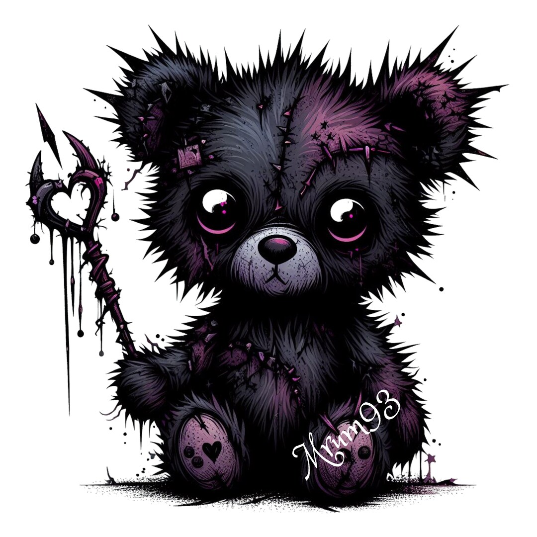 Teddy Bear Png for Dtf Png, Png Designs for Shirt, Gothic Png, Png for ...