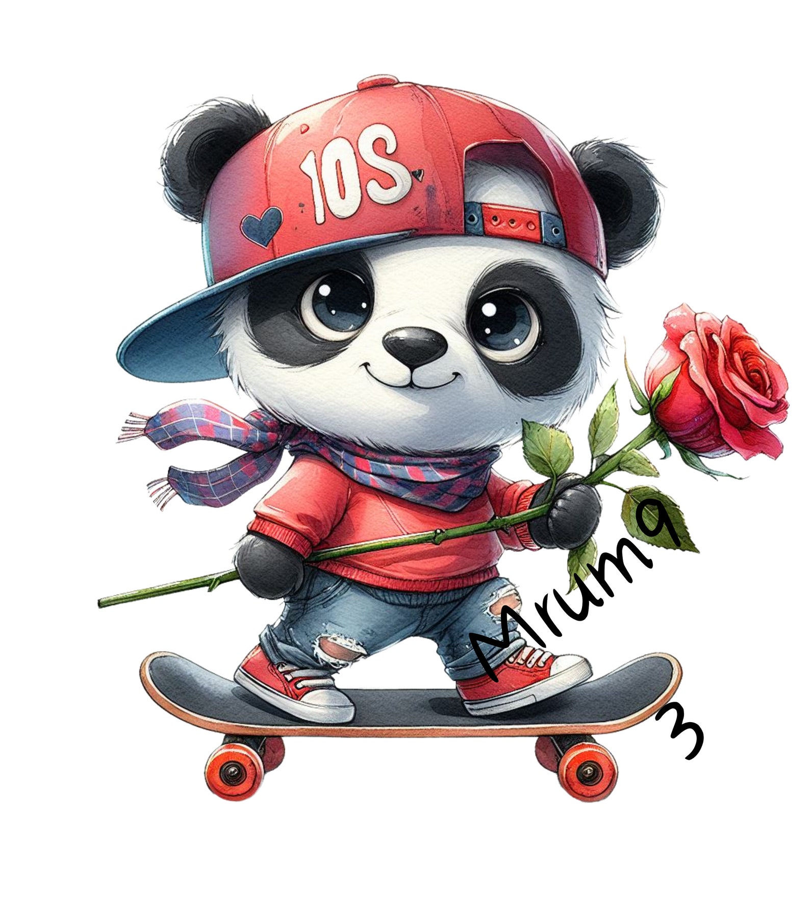 Panda PNG - Adorable Valentine's Panda Bear Digital Clipart, Perfect ...