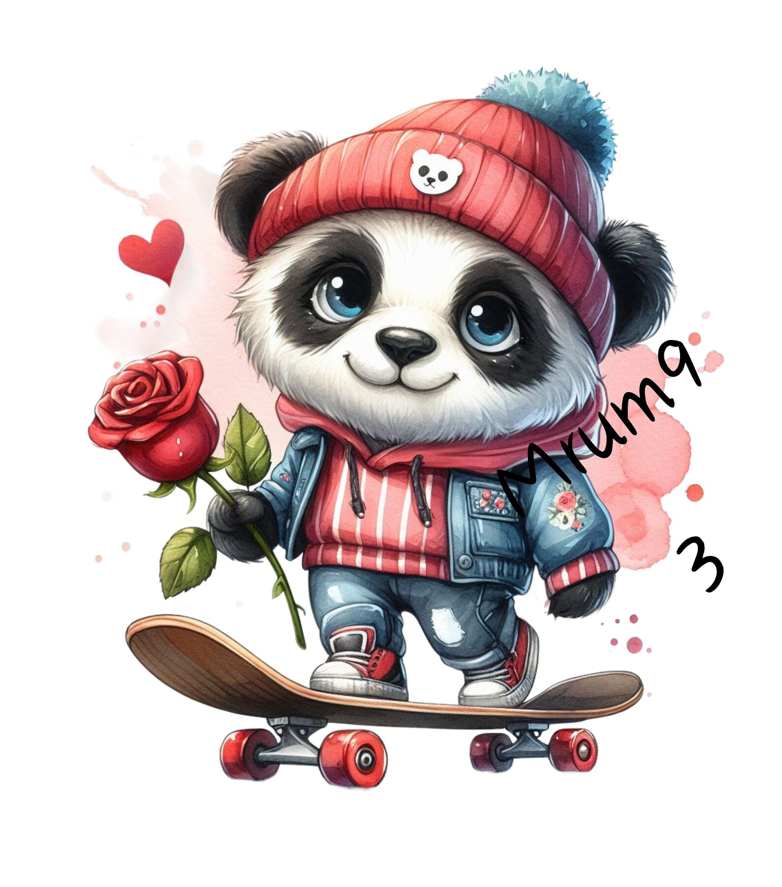Panda PNG - Adorable Valentine's Panda Bear Digital Clipart, Perfect ...