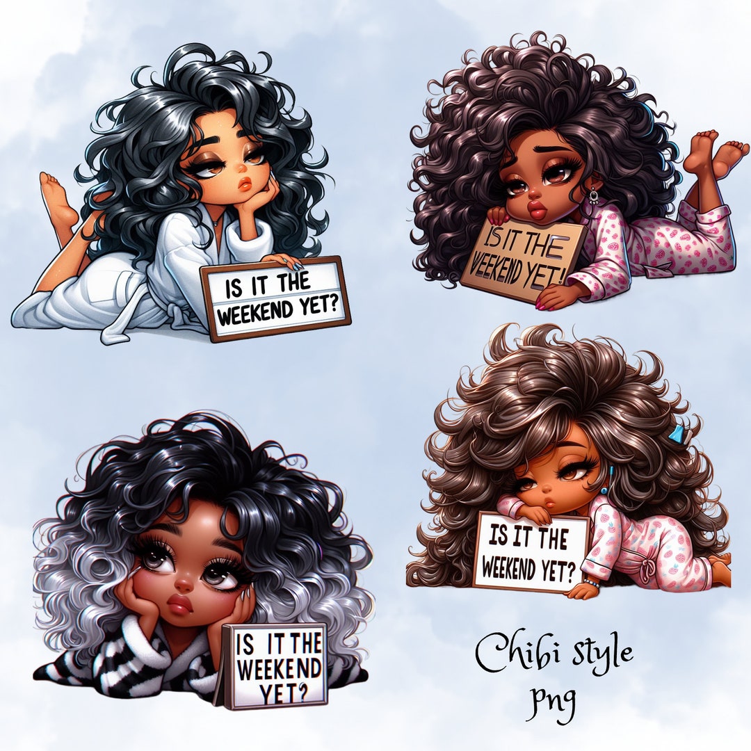 4 Exclusive Chibi-style Woman PNG Files With Transparent Background ...