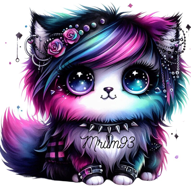 Emo Gothic Animals PNG Digital Download Clipart, Dark Aesthetic Clip ...