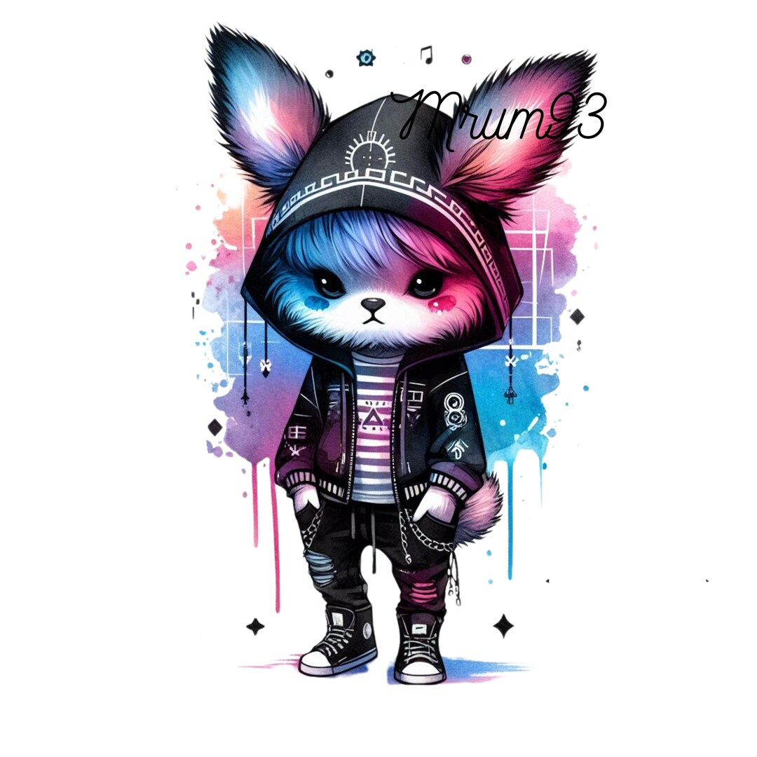 Emo Gothic Animals PNG Digital Download Clipart, Dark Aesthetic Clip ...