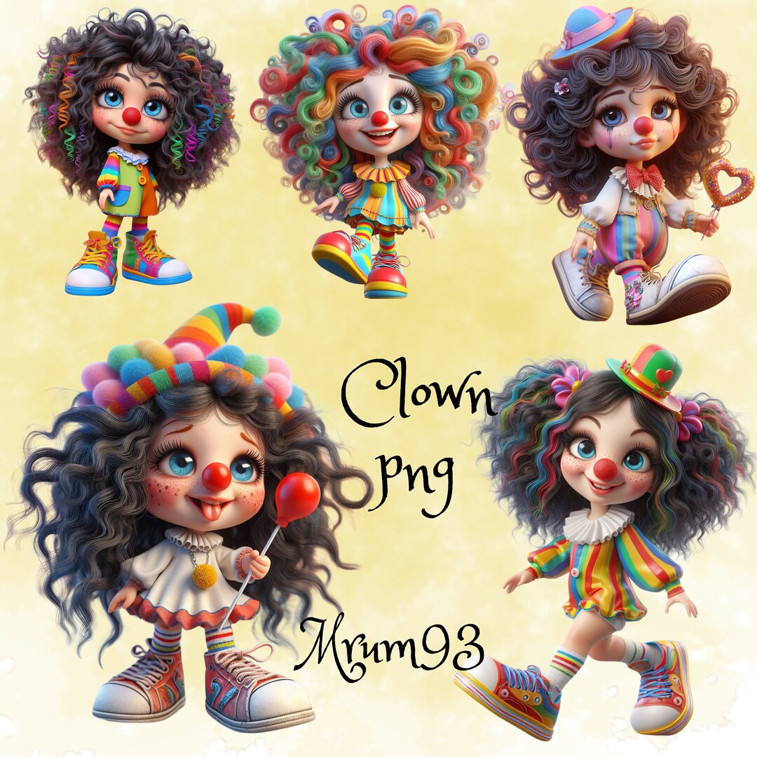 Cute Clown Clipart , Adorable Cute Clown Clipart Instant Download High ...