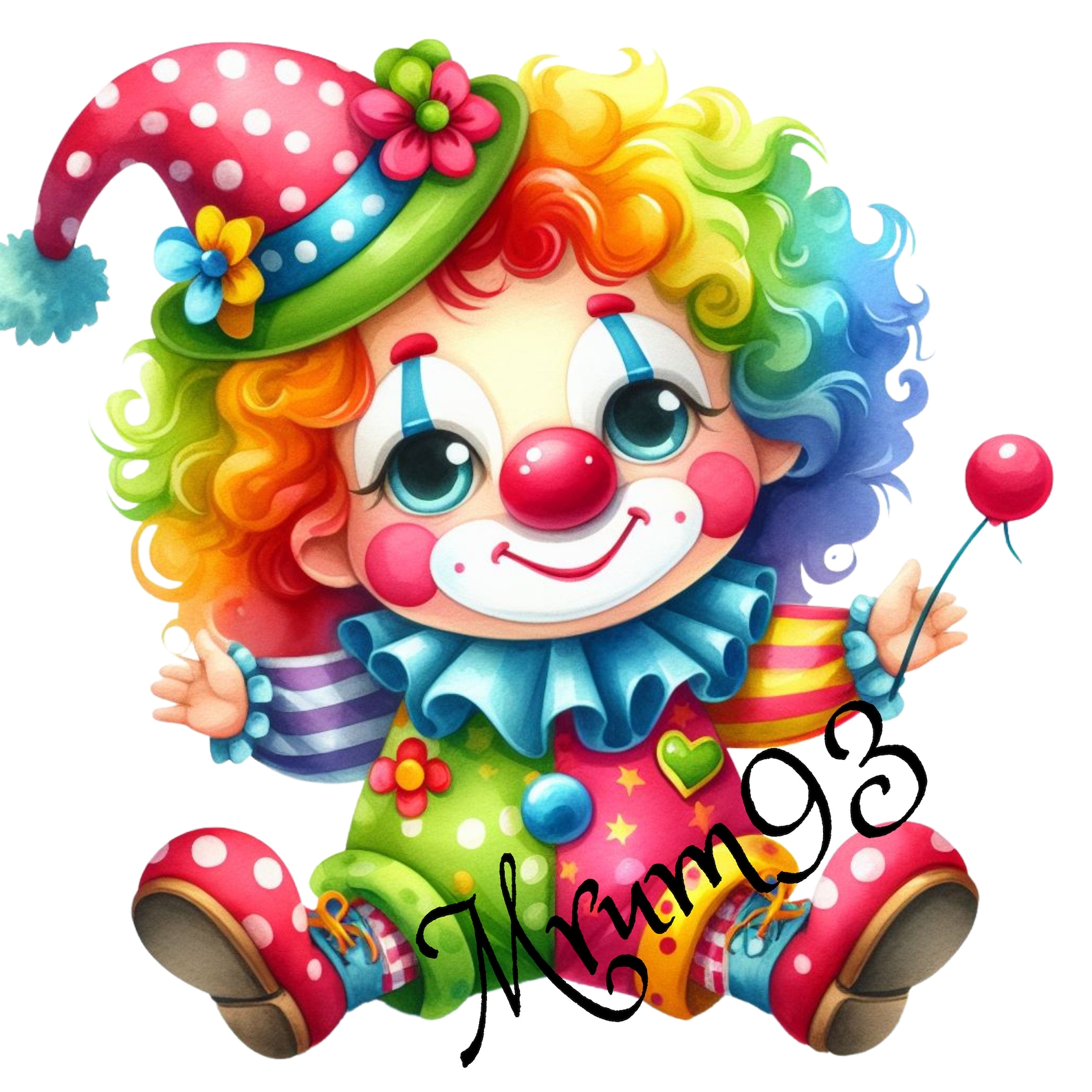Cute Clown Clipart , Adorable Cute Clown Clipart Instant Download High ...