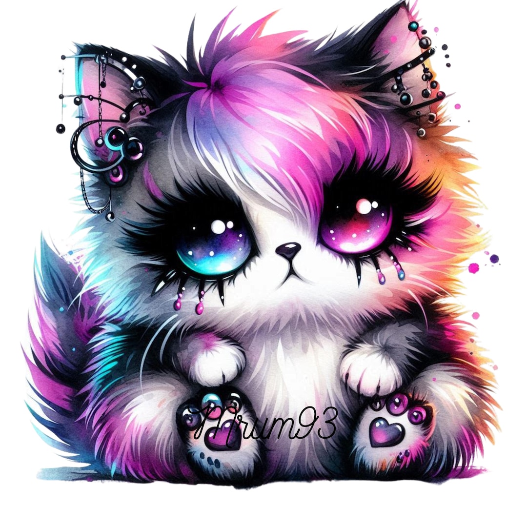 Emo Gothic Animals PNG Digital Download Clipart, Dark Aesthetic Clip ...