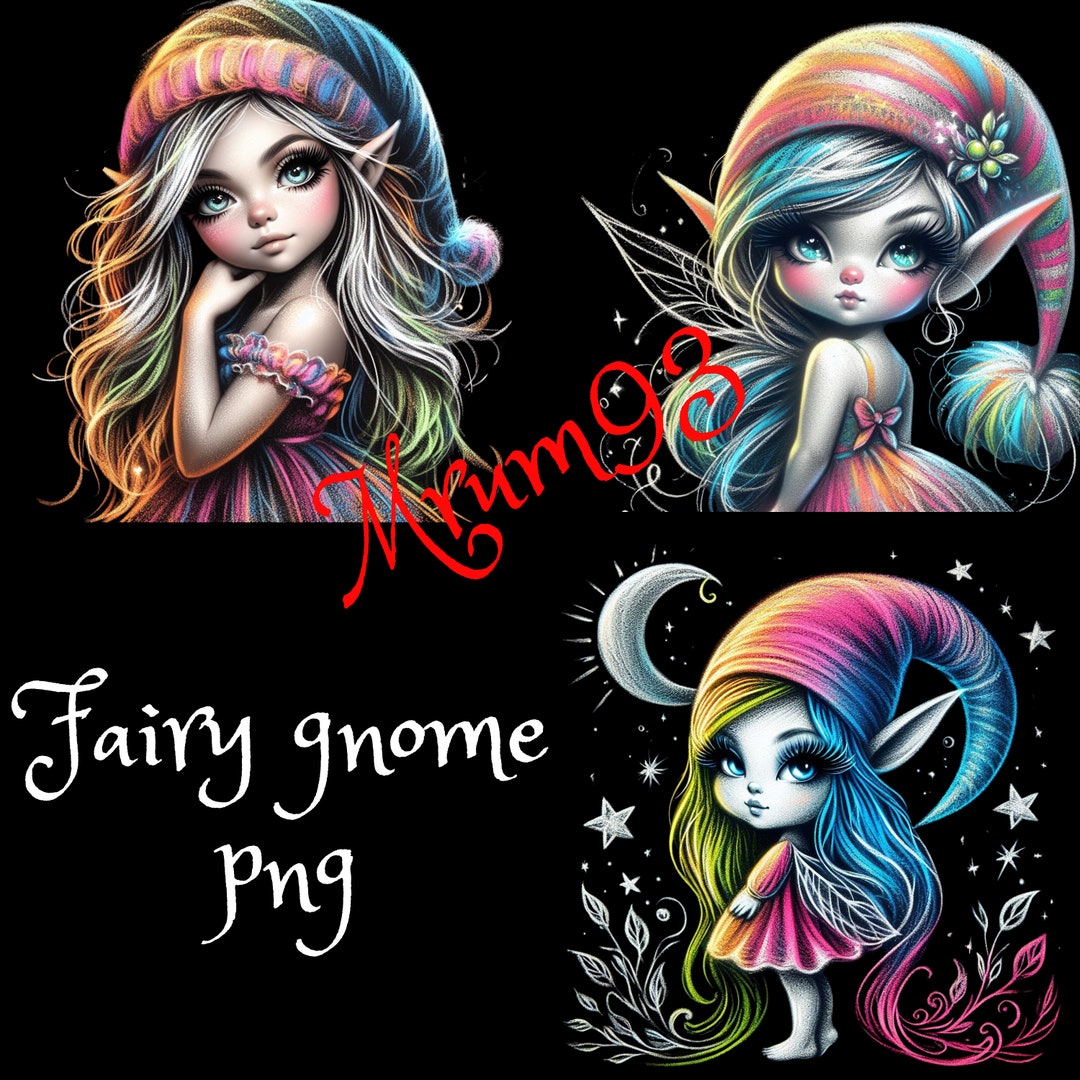 Fairy Gnome Clipart ,3 Watercolor Princess Clip Art, Printable File ...