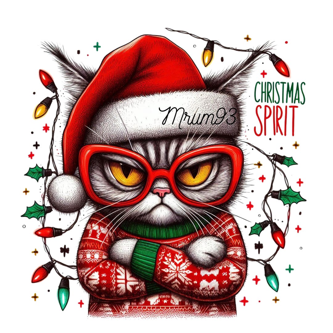 Christmas Spirit PNG Clipart Instant Download, Holiday Digital Graphic ...