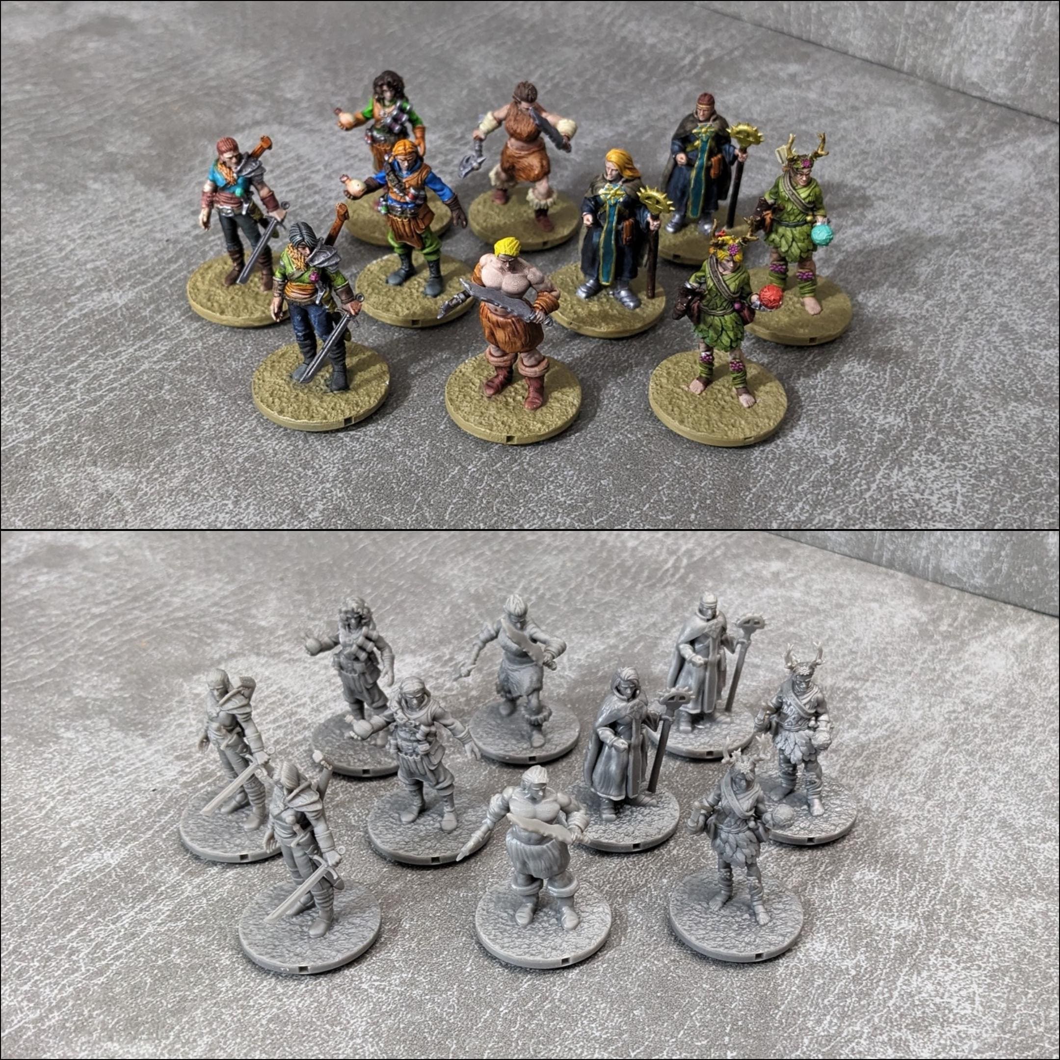 Adventurers Starter Set All Core Classes 32mm Unpainted Dungeons and ...