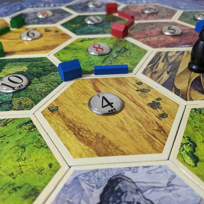 Catan Board Game Inspired Unofficial Glass and Metal Token Pack - Etsy