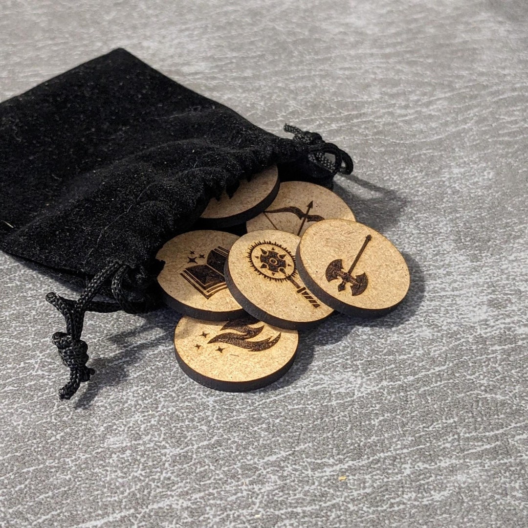 Dungeons and Dragons Character Class Wooden 13 Piece Token Pack - Etsy