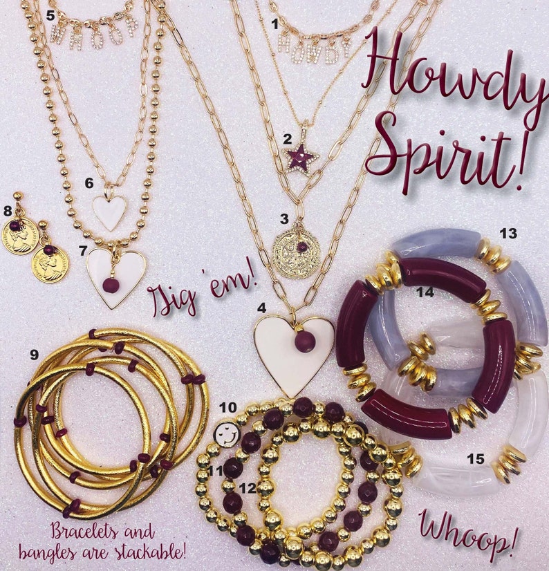 Texas A&M Game Day Jewlery -- Howdy Spirit Collection - Etsy