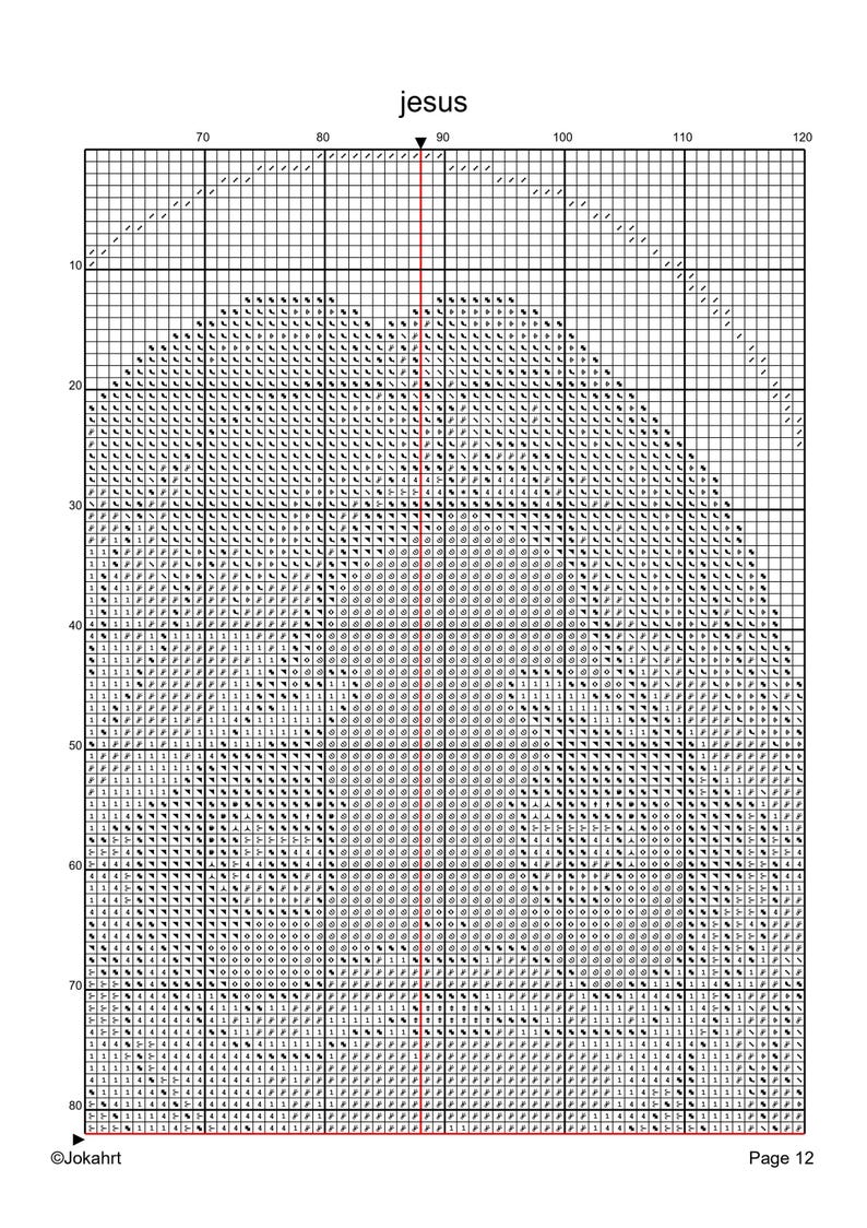 Jesus Cross Stitch Pattern: Sacred Heart Embroidery (PDF Pattern) - Etsy