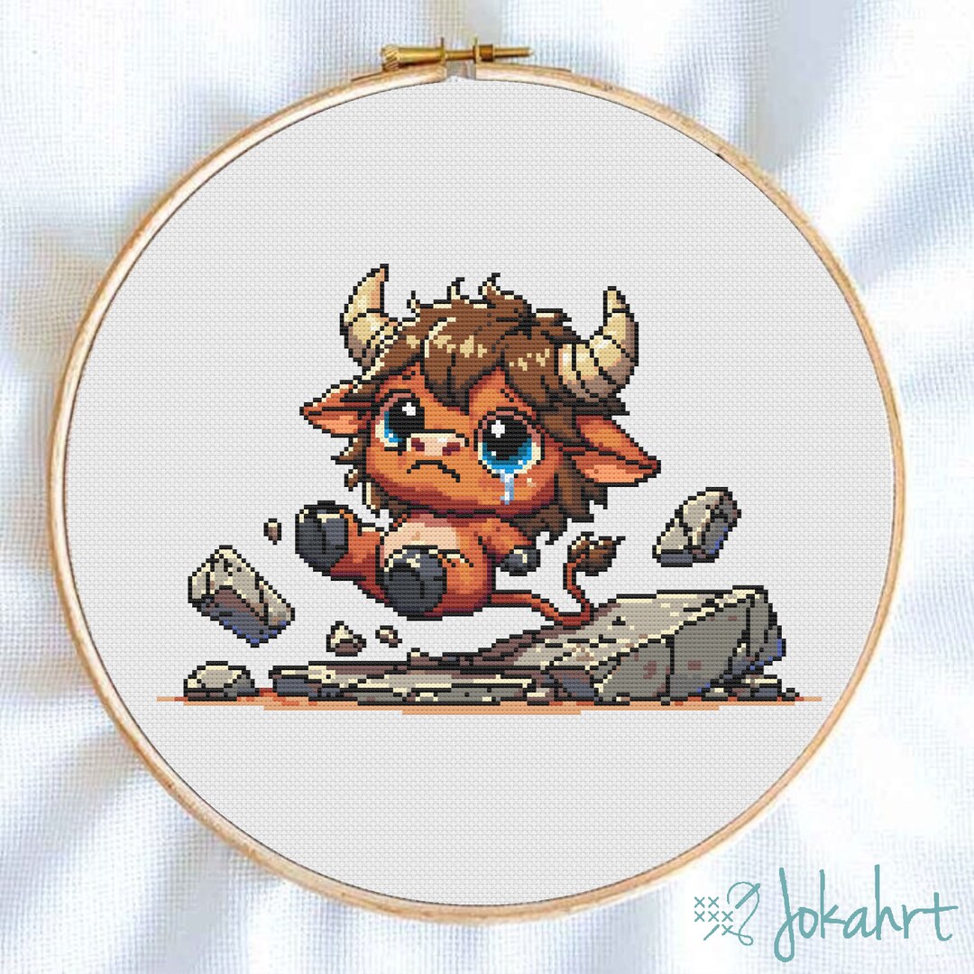 Taurus Cross Stitch Pattern, Bull Digital Cross Stitch PDF, Counted Cow ...