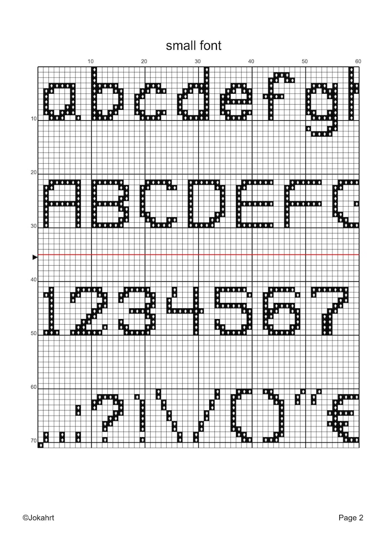 Pixel Art Alphabet Cross Stitch Pattern PDF, Retro Font Embroidery ...