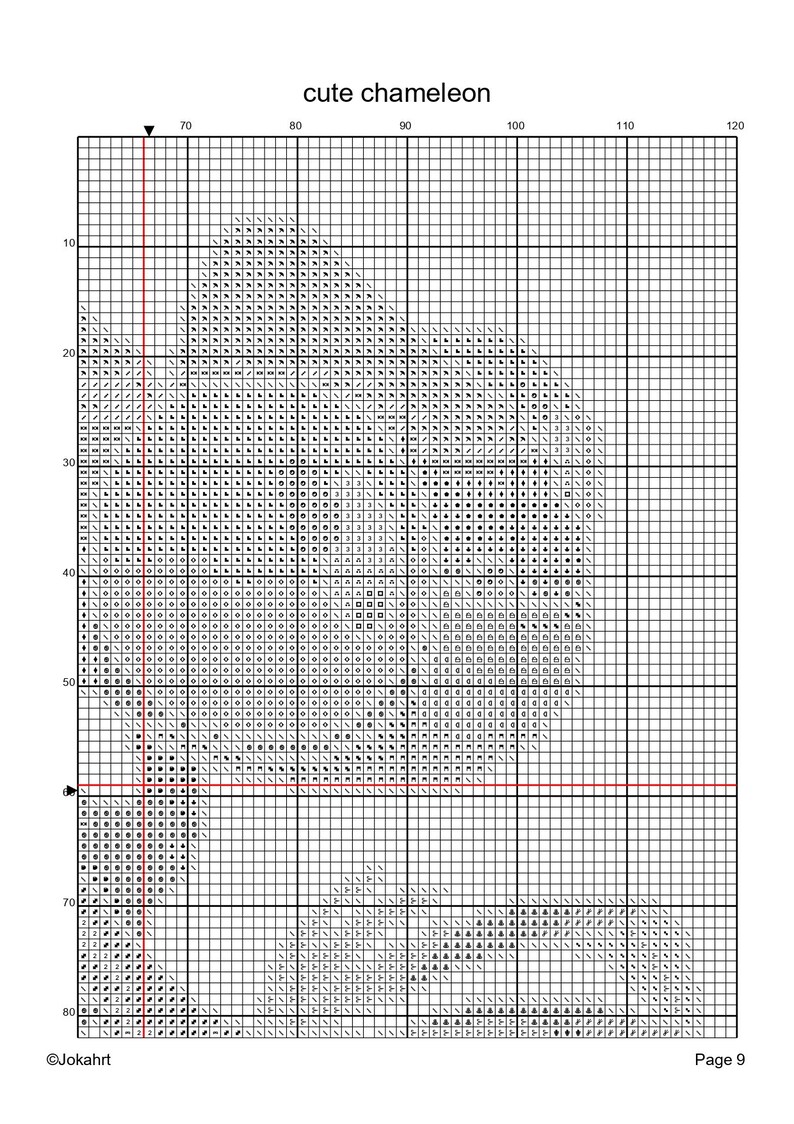 Chameleon Cross Stitch Pattern PDF, Lizard X-stitch Chart & Jungle ...