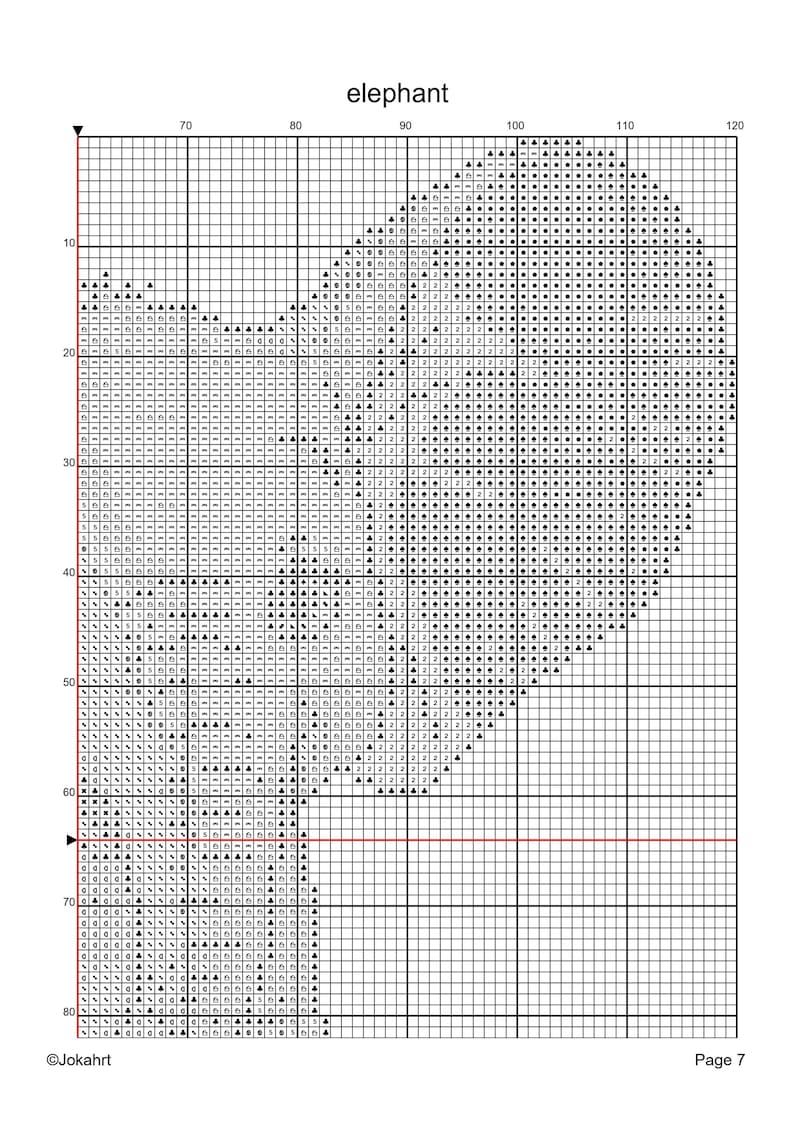Elephant Cross Stitch Pattern PDF, Wildlife Animal Embroidery Chart ...