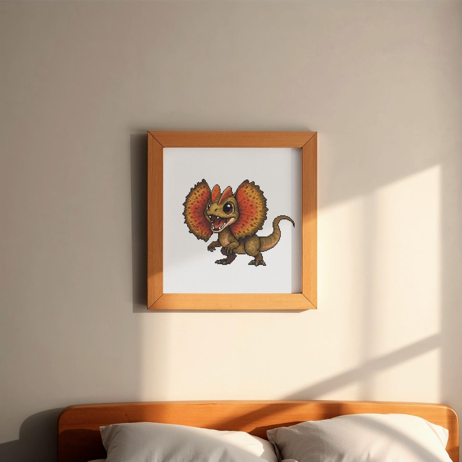 Dilophosaurus Cross Stitch Pattern PDF, Cute Dinosaur Embroidery Chart ...