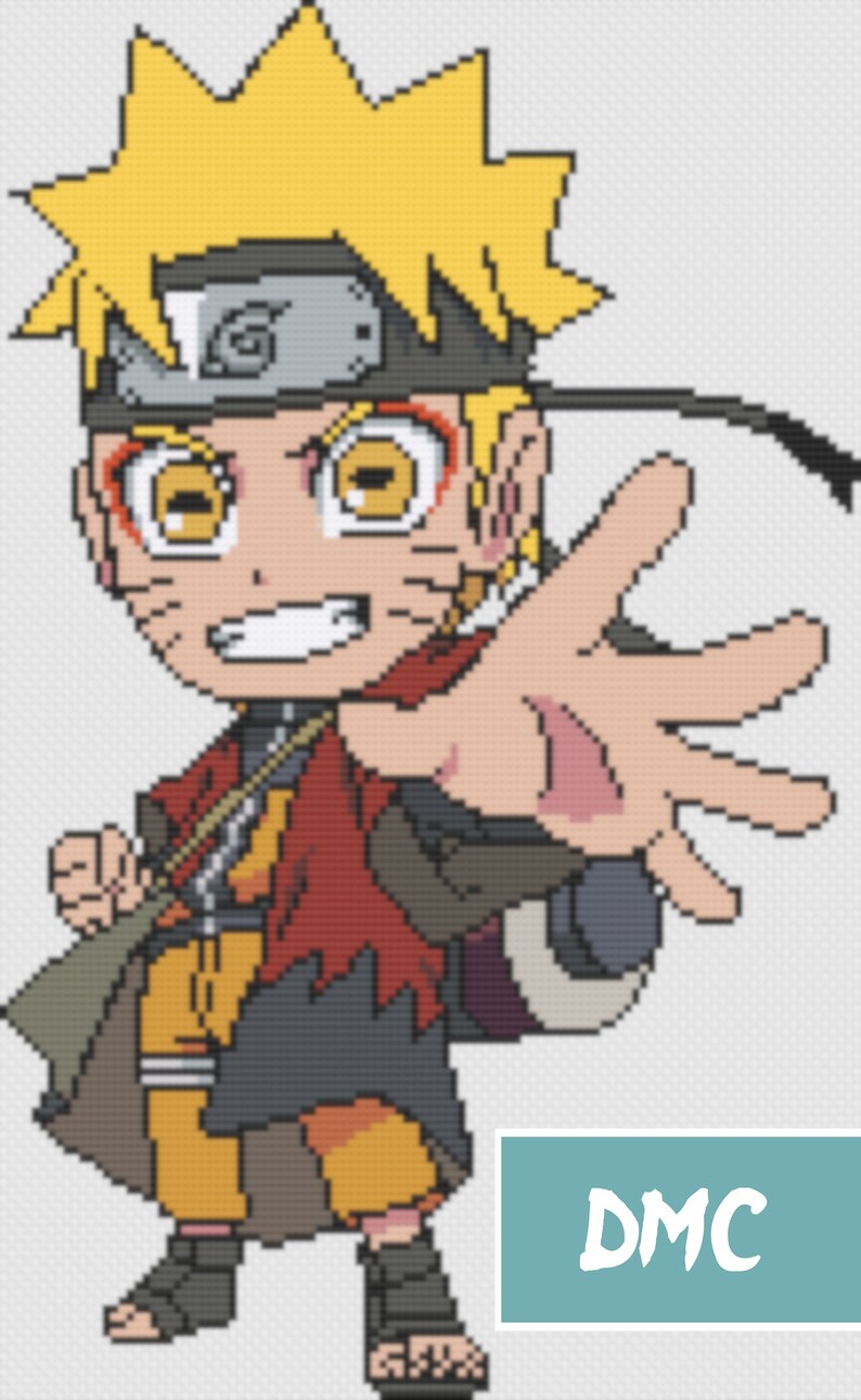 Chibi Naruto Sage Mode Cross Stitch Pattern PDF File Instant Download ...