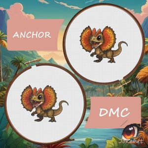 Dilophosaurus Cross Stitch Pattern PDF, Cute Dinosaur Embroidery Chart ...