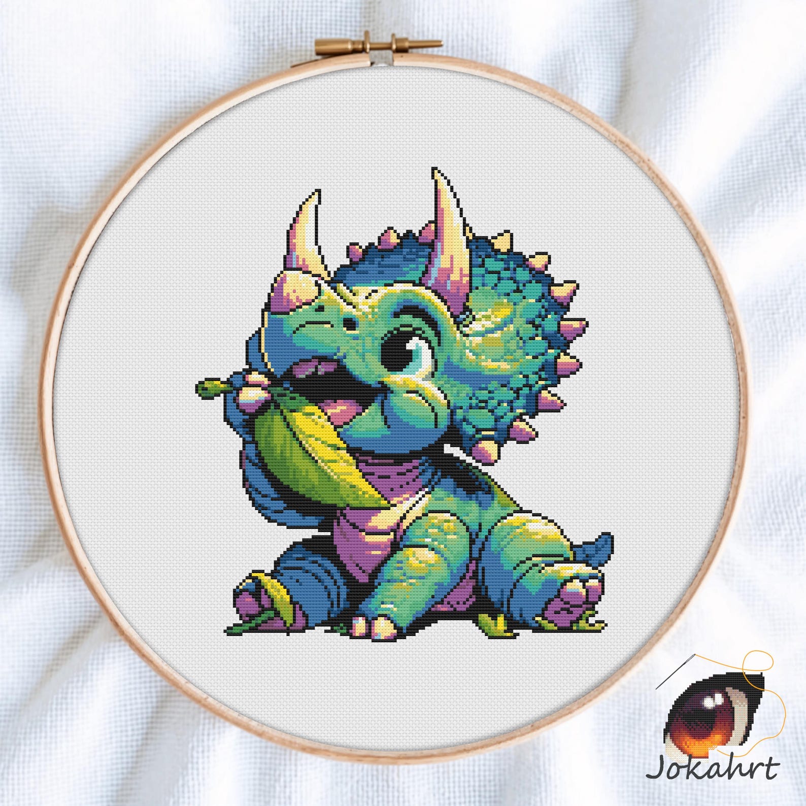 Dinosaur Cross Stitch Pattern Bundle - Triceratops, Velociraptor ...