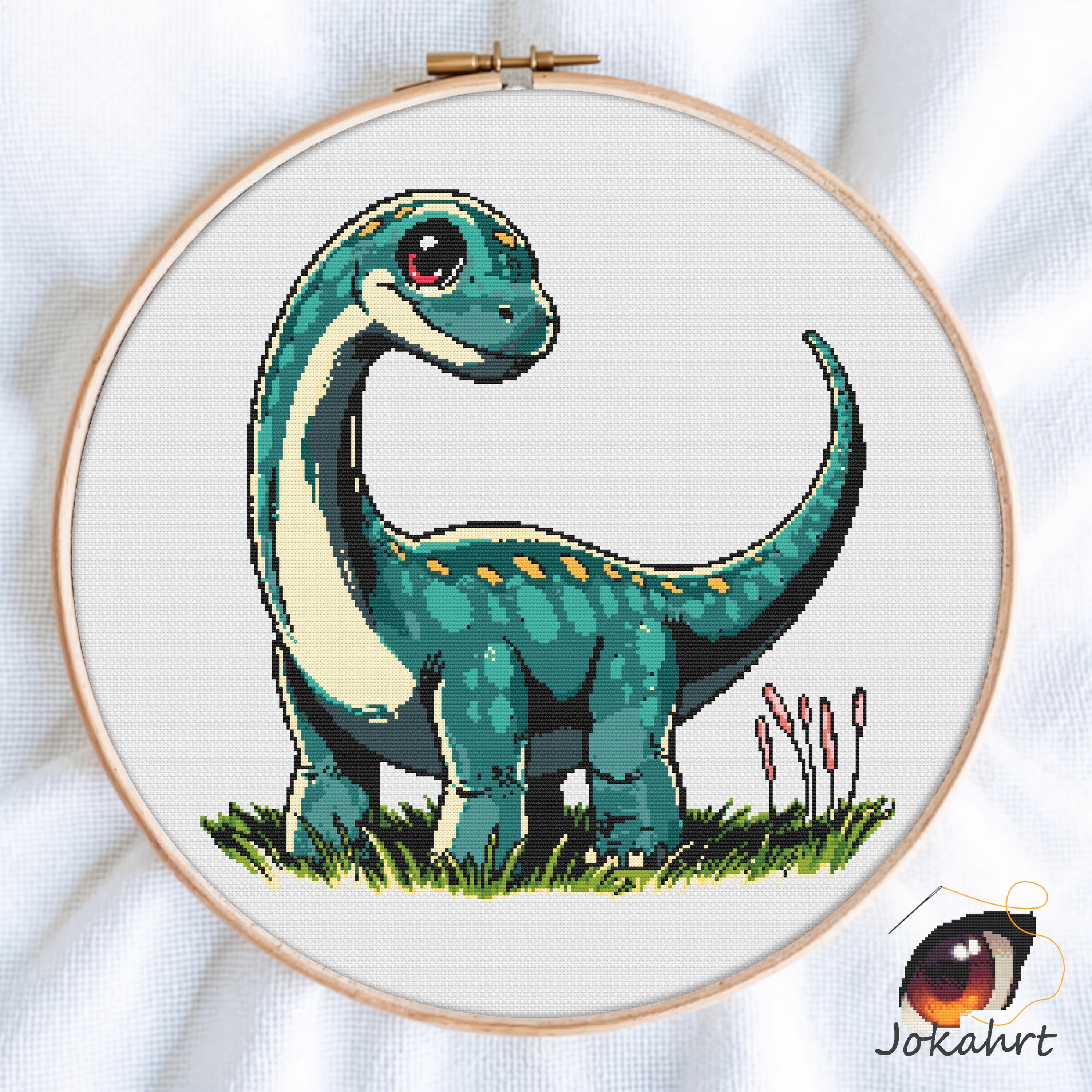 Dinosaur Cross Stitch Pattern Bundle - Triceratops, Velociraptor ...