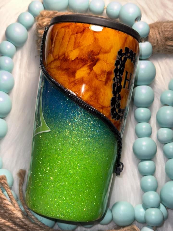 14 Oz 4-in-1 Hennessy & Sprite Glitter Tumbler – Faux Zipper Combo ...