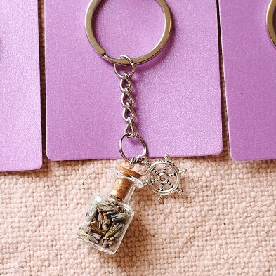 Lavender Keychain Sea Themed Anchor Pendant Rudder Herbal Charm Dried ...