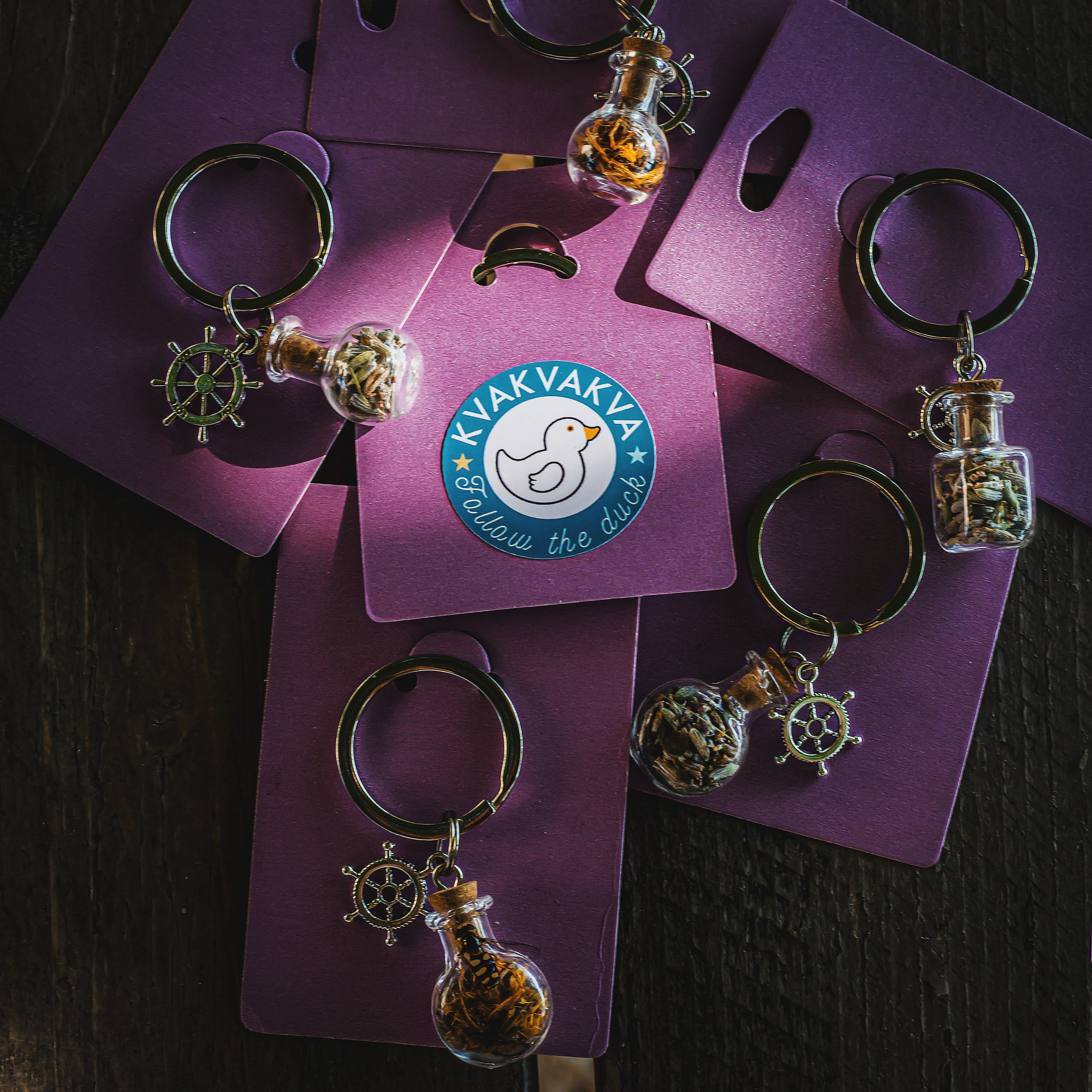 Lavender Keychain Sea Themed Anchor Pendant Rudder Herbal Charm Dried ...