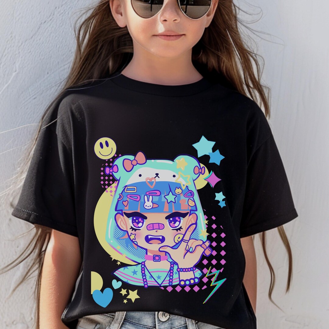 90s Anime Girl Shirt: Pixel Art Kawaii Cutecore Tee - Etsy