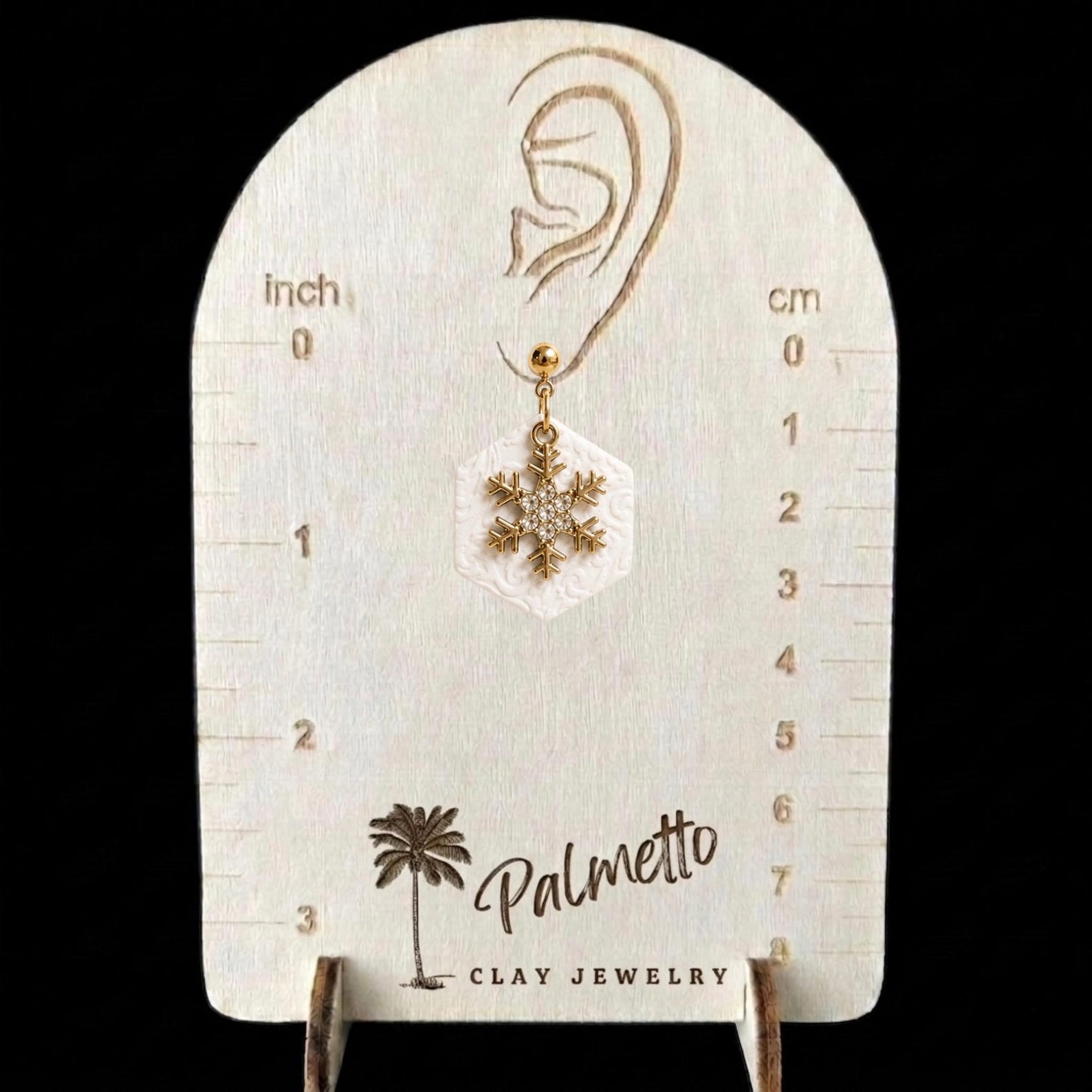 Gold Snowflake Handmade Polymer Clay Earrings, Christmas Gift - Etsy